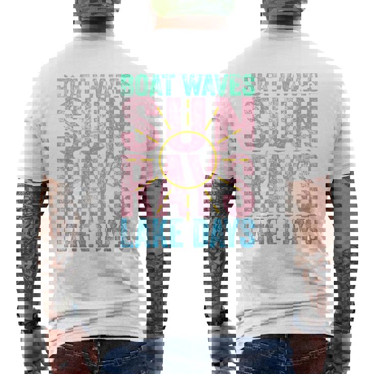 Boat Waves Sun Rays Lake Days Cute Retro 70S Summer Vacation Men's T ...