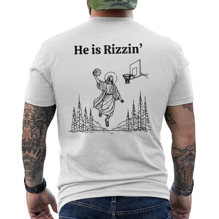 He Is Rizzin Jesus Basketball Meme For Women Men's T-shirt Back Print ...