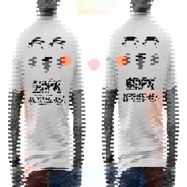 Senpai Noticed Me Kawaii Happy Anime Face Men's T-shirt Back Print ...