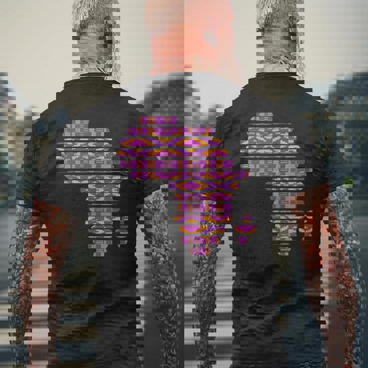 Africa Map Kente Pattern Pink Ghana Style African Men's T-shirt Back ...