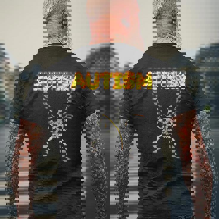 Autism Skeleton Oddly Specific Dank Meme Men's T-shirt Back Print | Mazezy