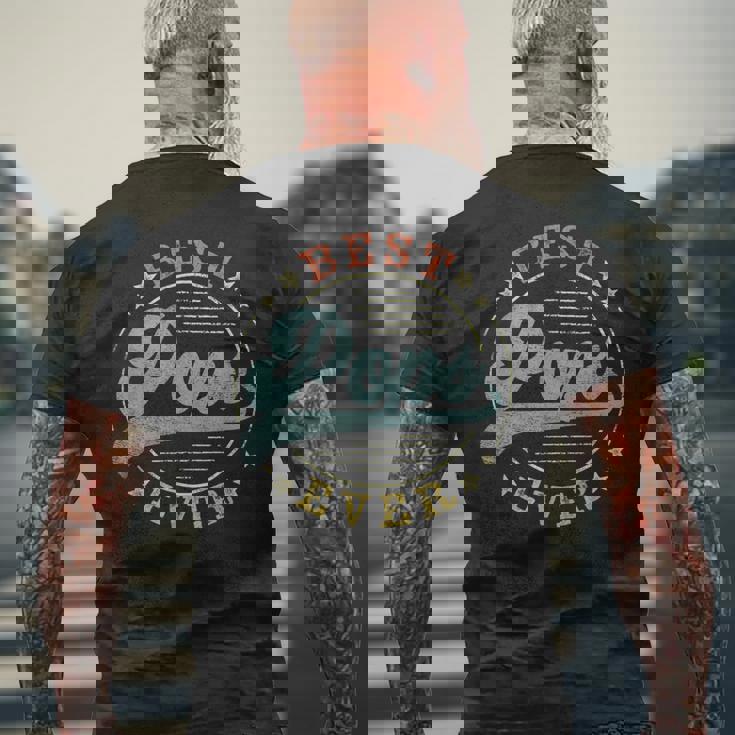 Best Pops Ever Father's Day Pops Vintage Emblem Men's T-shirt Back ...