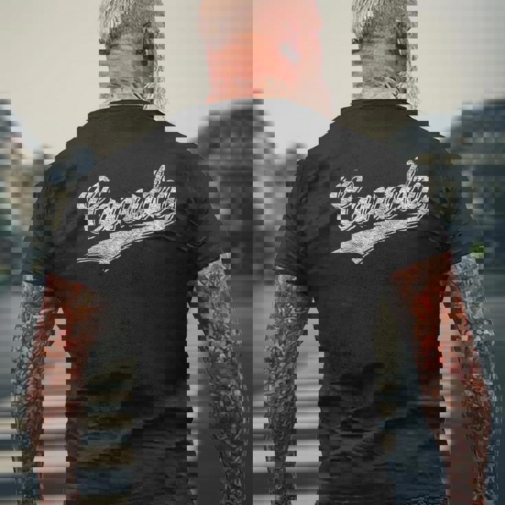 Canada Sports Script Cursive Retro Vintage Swoosh Flourish Men's T ...