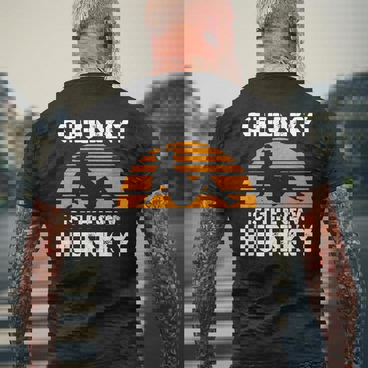 Chunky Is The New Hunky Vintage Quote Men's T-shirt Back Print - Seseable