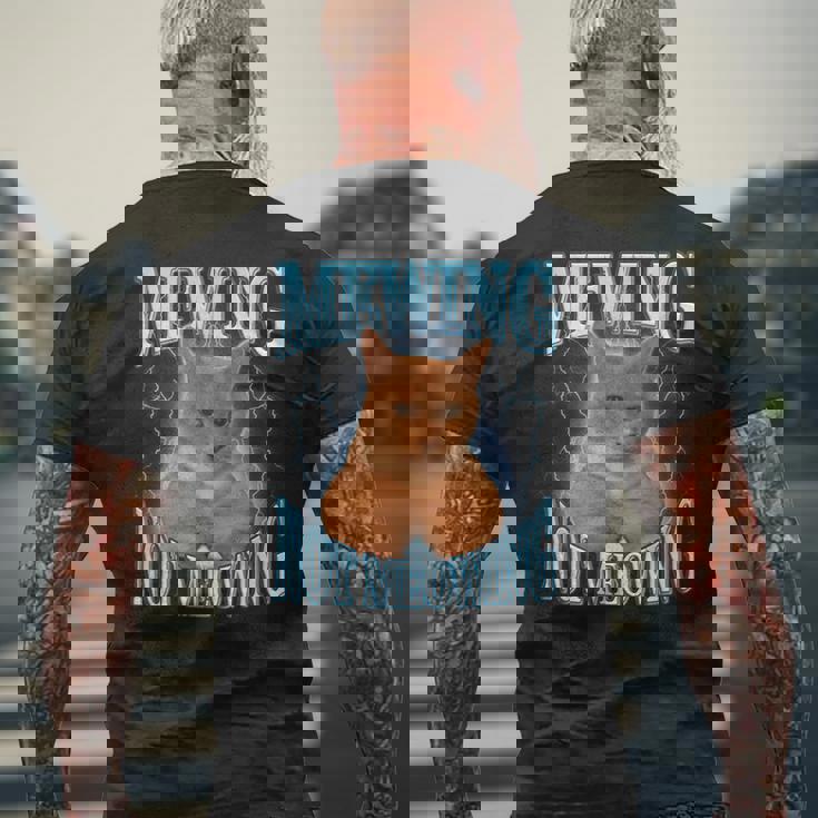 Cat Meme Mewing Looksmax Meowing Cat Trend Men's T-shirt Back Print ...