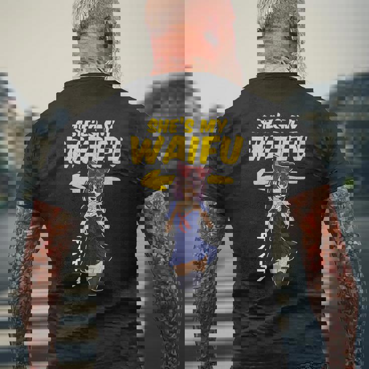 Matching Couples Anime Waifu Notice Me Senpai Men's T-shirt Back Print ...