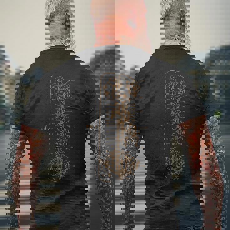 Mechanical Keyboard Key Patent Drawing Men's T-shirt Back Print - Monsterry