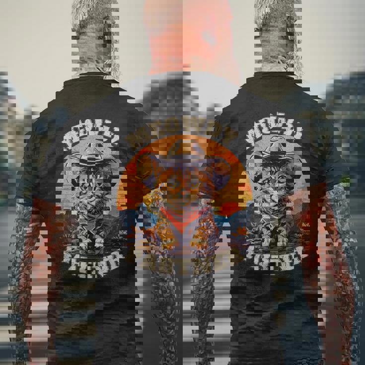 Meowdy Partner Cat Meowdy Vintage Men's T-shirt Back Print | Mazezy