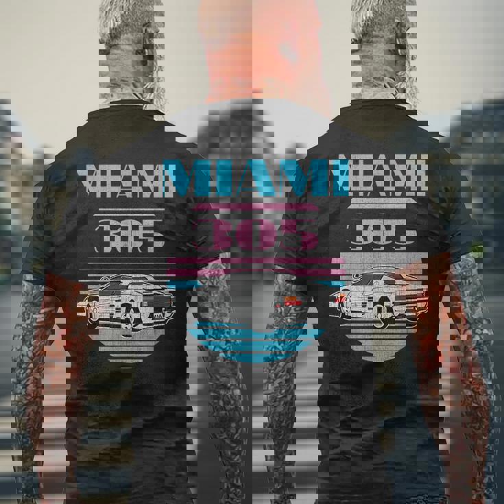 Miami 305 Vintage Florida City Beach 80S Boys Men's T-shirt Back Print ...