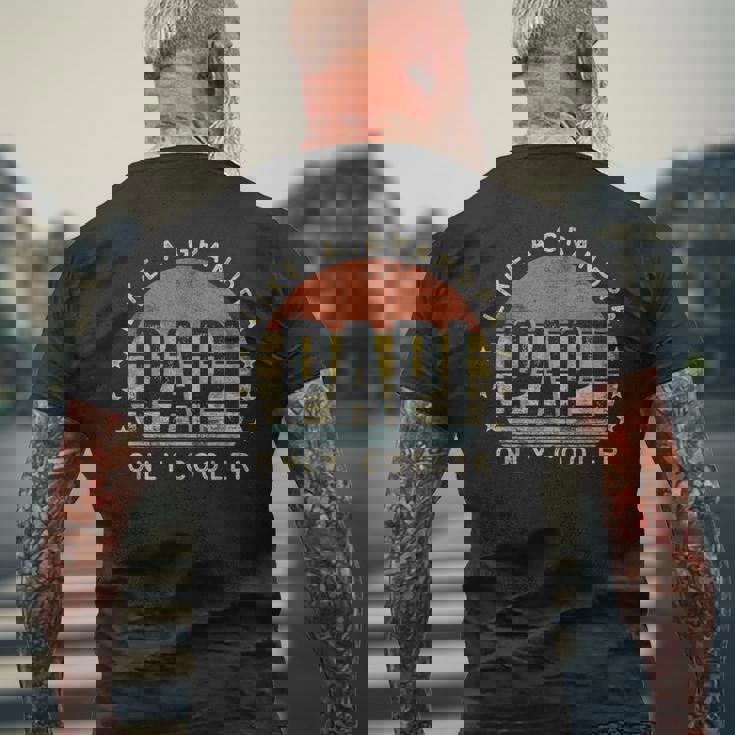 Papi Like A Grandpa Only Cooler Papi Vintage Style Men's T-shirt Back Print | Mazezy