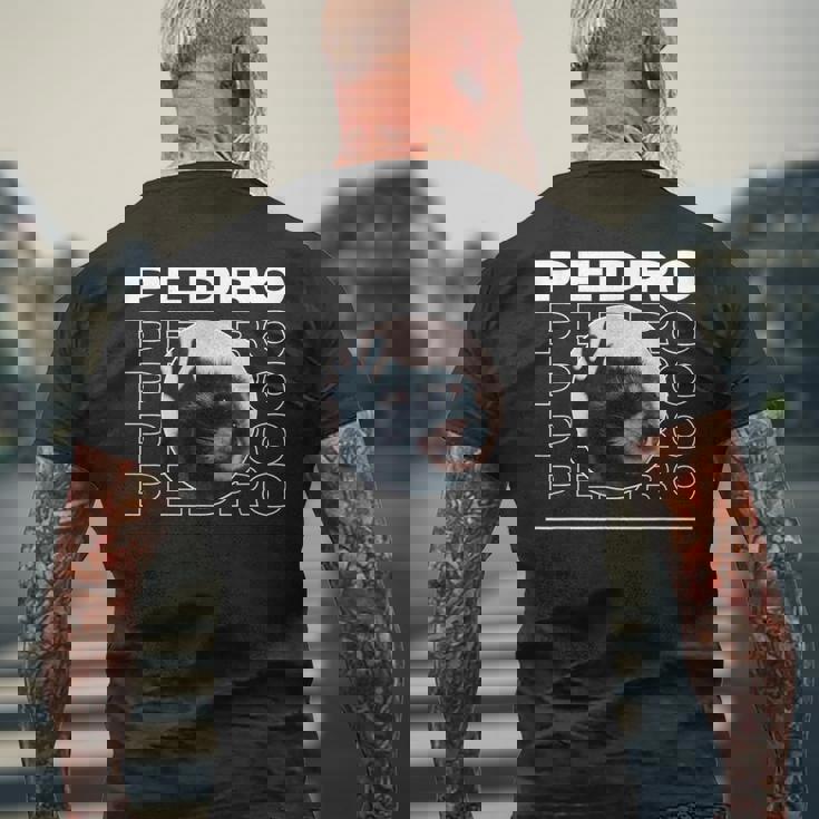 Pedro Raccoon Dancing Meme Men's T-shirt Back Print | Mazezy