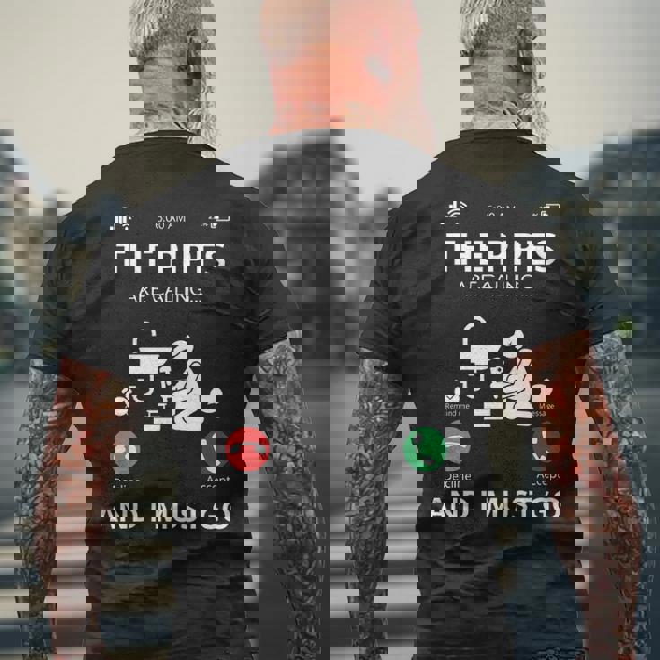 Plumbing The Pipes Are Calling Men's T-shirt Back Print | Mazezy