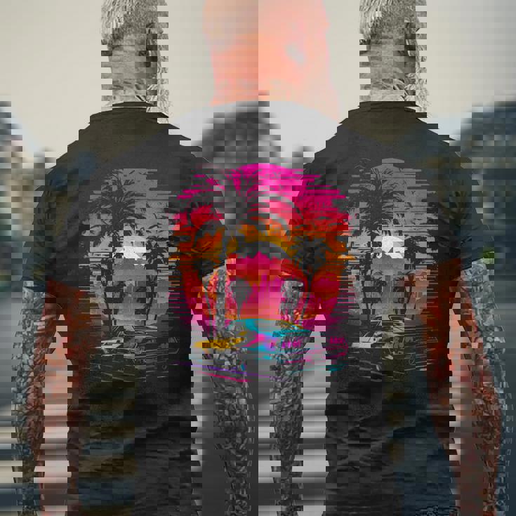 Retrowave Synthwave Aesthetic Sports Car 80S 90S Men's T-shirt Back Print - Monsterry AU