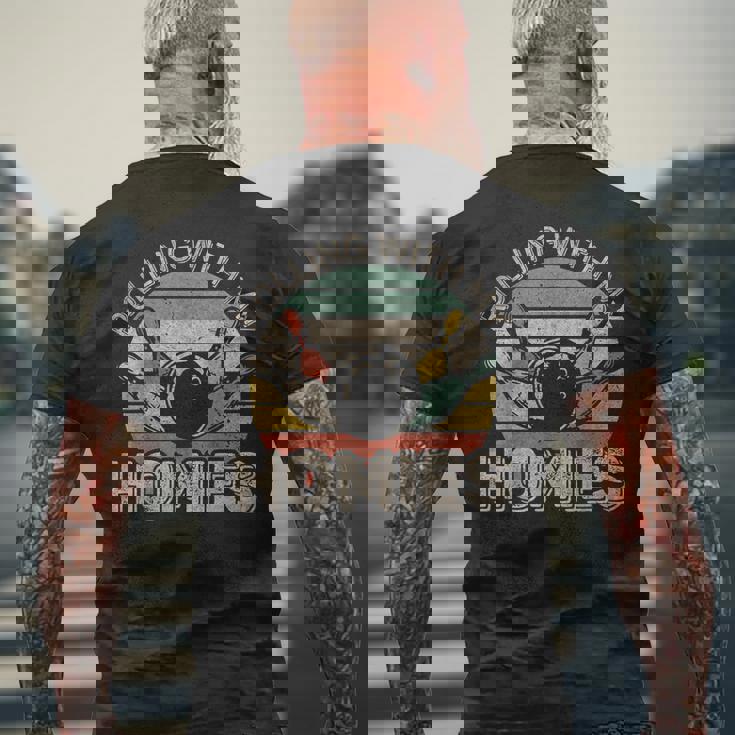 Rolling With My Homies Retro Bowling Bowler Team Men's T-shirt Back ...