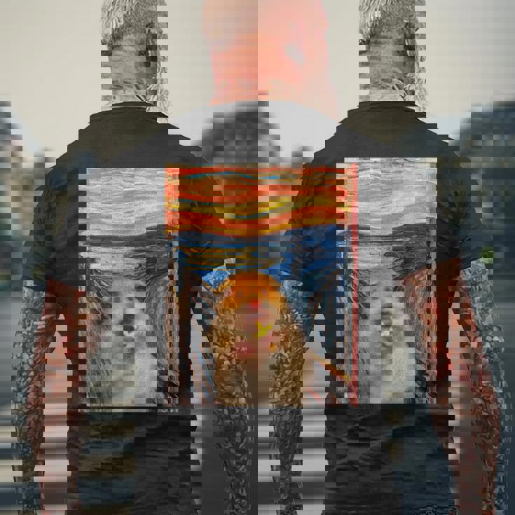 Scared Hamster Meme Holding Sacred Cross The Scream Painting Men's T ...