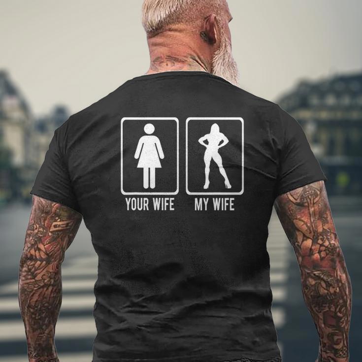 Your Wife Vs My Wife Weightlifting Bodybuilder Meme Mens Back Print T ...