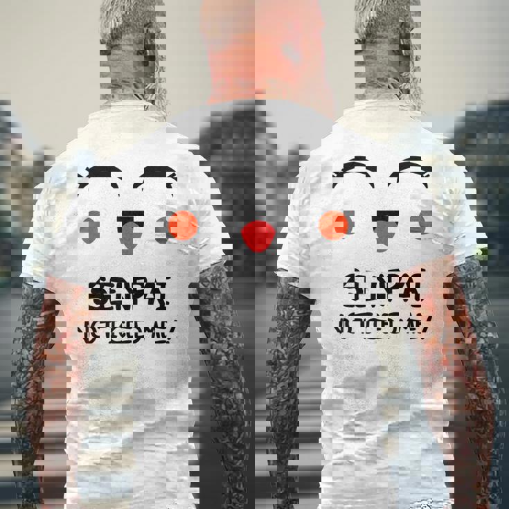 Senpai Noticed Me Kawaii Happy Anime Face Men's T-shirt Back Print ...