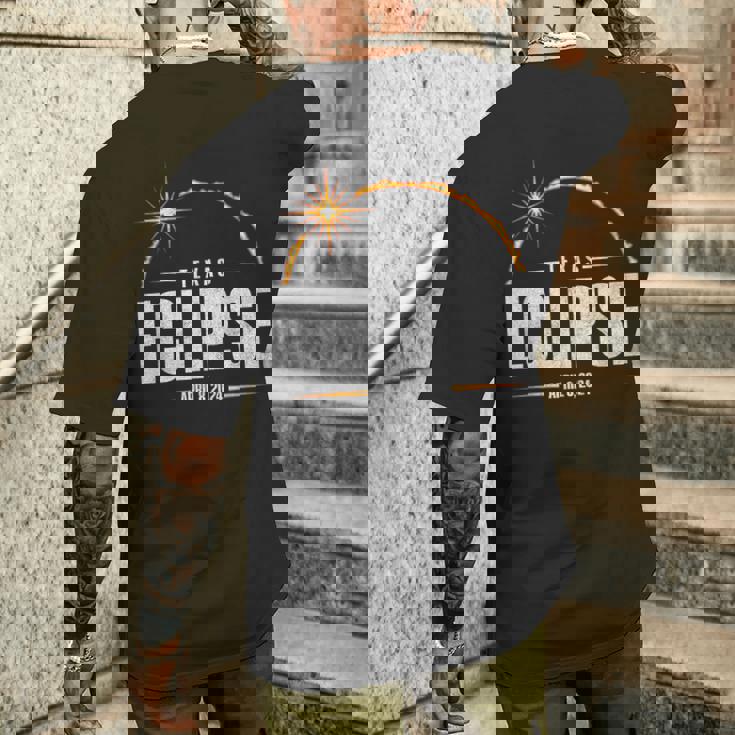 2024 Total Solar Eclipse Texas Total Eclipse 2024 Men's T-shirt Back ...