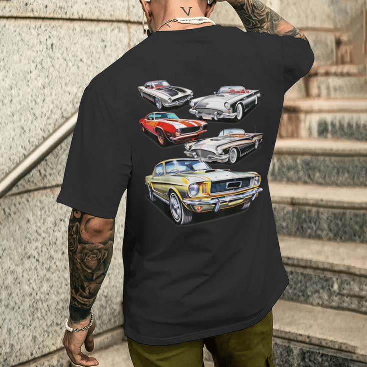 American Muscle Cars Vintage Classic Cars Men's T-shirt Back Print ...