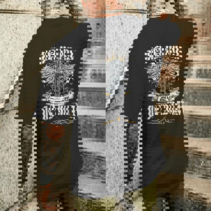 Biker Uncle Motorcycle Father's Day Uncle Biker Motocross Men's T-shirt Back Print | Mazezy