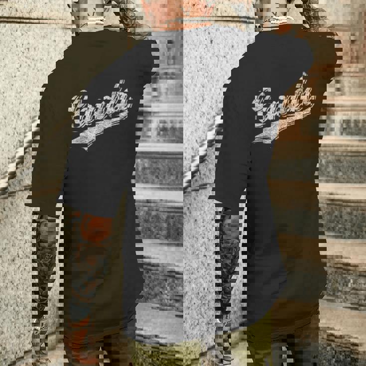 Canada Sports Script Cursive Retro Vintage Swoosh Flourish Men's T ...