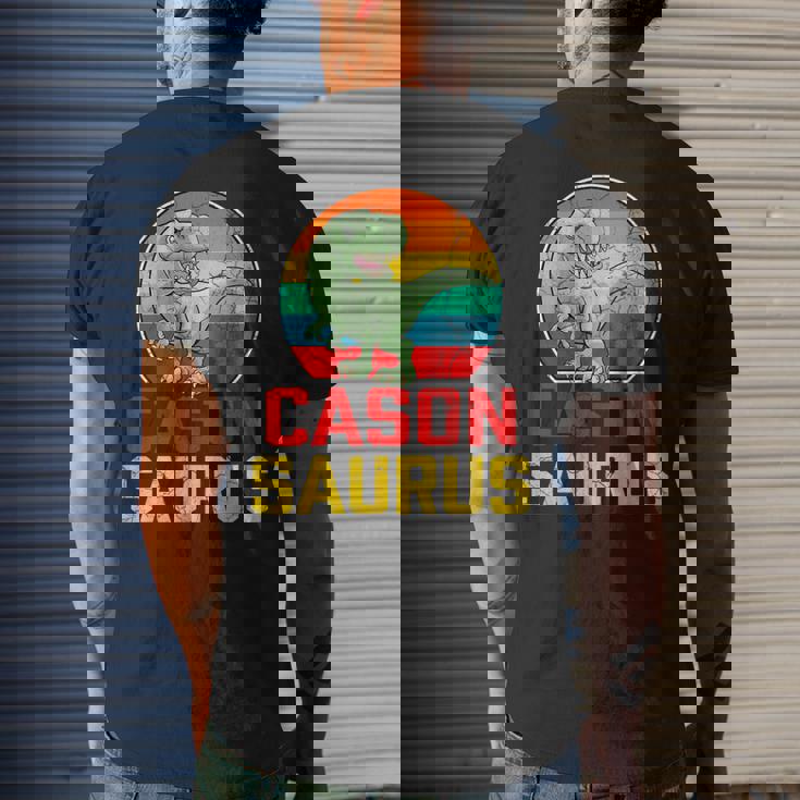 Cason Saurus Family Reunion Last Name Team Custom Men's T-shirt Back ...
