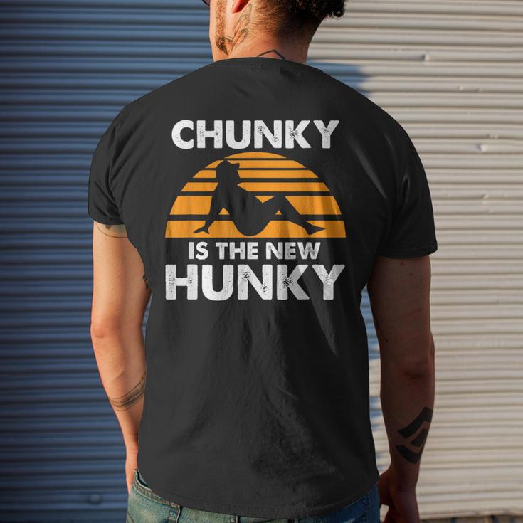 Chunky Is The New Hunky Vintage Quote Men's T-shirt Back Print - Seseable
