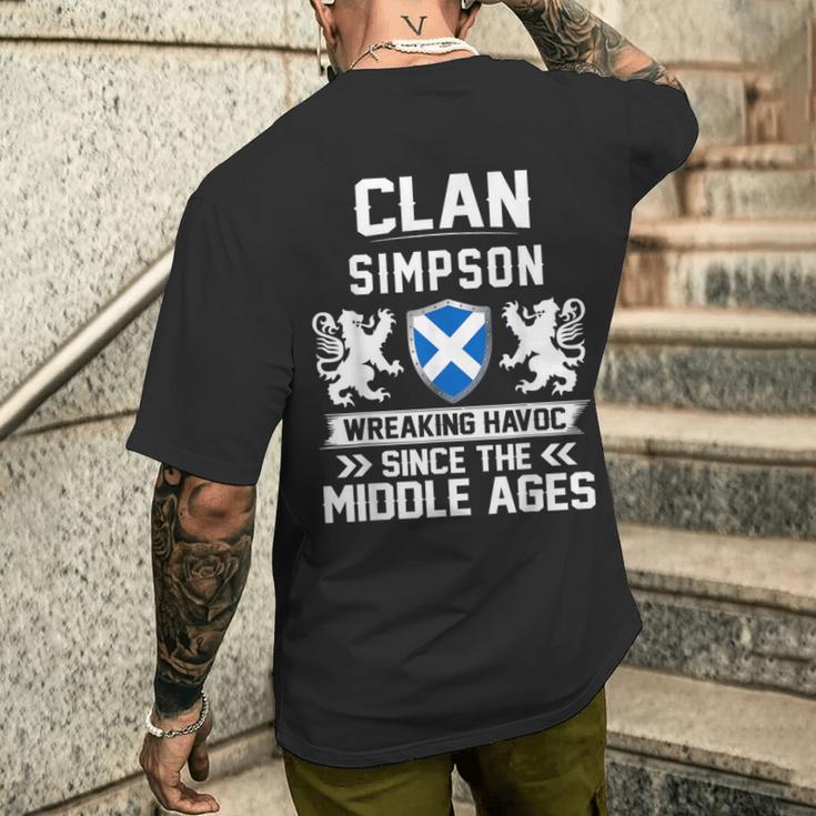 Clan Simpson Scottish Family Scotland Fathers Men's T-shirt Back Print ...