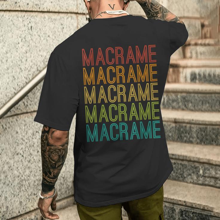 Cool Vintage Retro Macrame Men's T-shirt Back Print - Monsterry