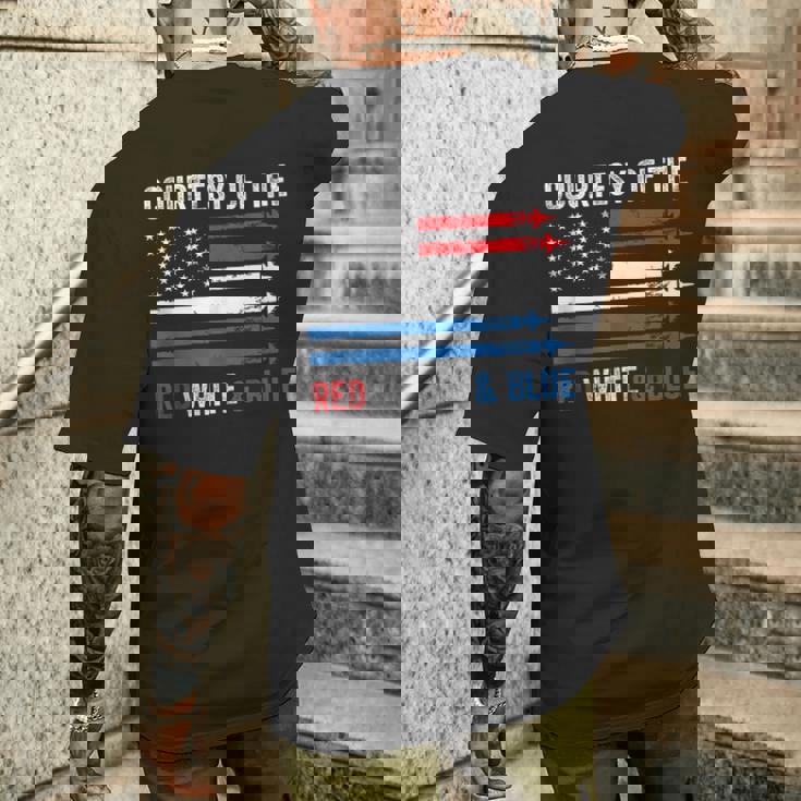 Courtesy Red White And Blue Patriotic Us Flag Men's T-shirt Back Print ...