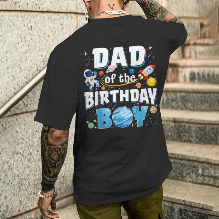 Dad Of The Birthday Boy Astronaut Family Space Planets Men's T-shirt ...