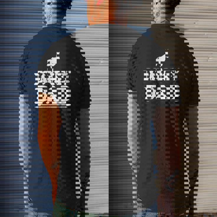 Donkey Lover Father's Day Donkey Dad Mens Back Print T-shirt | Mazezy