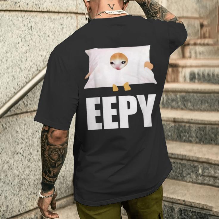 Eepy Cat Meme Eepy Cat Saying Men's T-shirt Back Print - Seseable