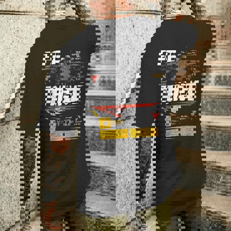 F-14 Tomcat Naval Fighter Jet Diagram Graphic Men's T-shirt Back Print | Seseable UK