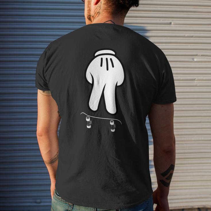 Fingerboard Cartoon Finger Skateboard Skate Mens Back Print T-shirt ...