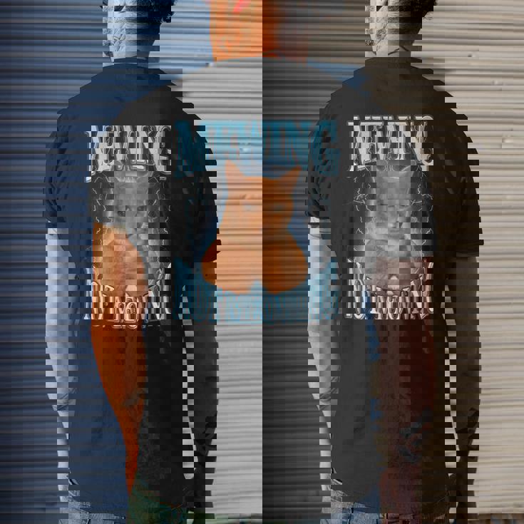 Cat Meme Mewing Looksmax Meowing Cat Trend Men's T-shirt Back Print ...