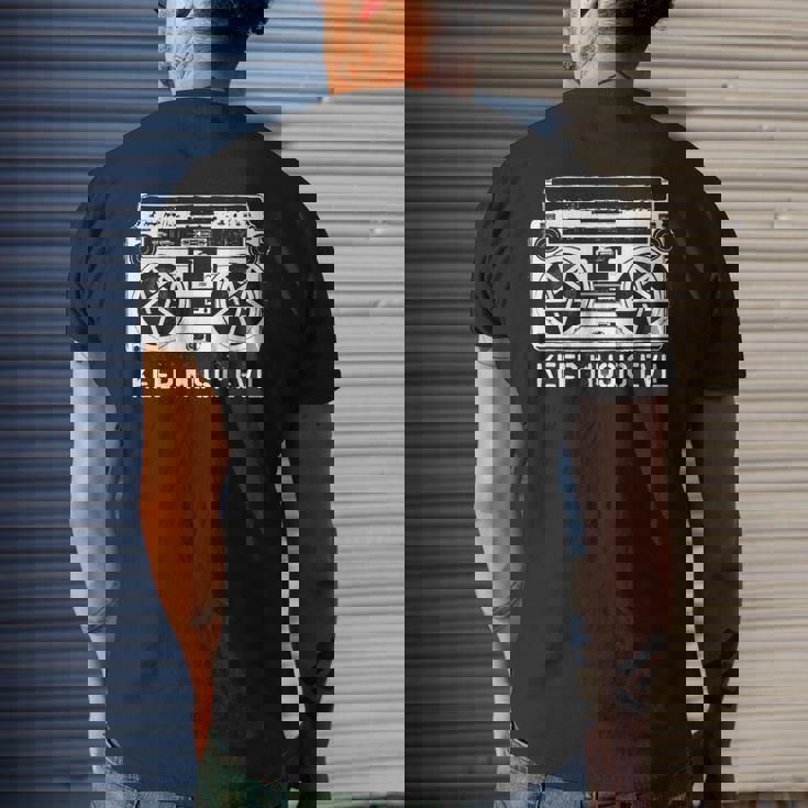 Keep Music Evil Satanic Pentagram Cassette Player Men's T-shirt Back ...