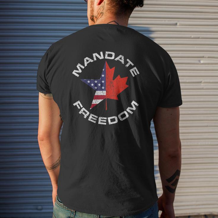 Mandate Freedom Usa Canada Flag Freedom Convoy Trucker Mens Back Print ...