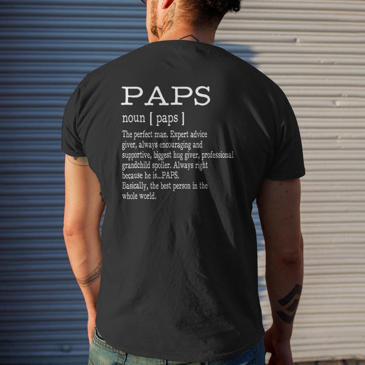 Paps Definition Grandpa Father's Day Men Mens Back Print T-shirt | Mazezy