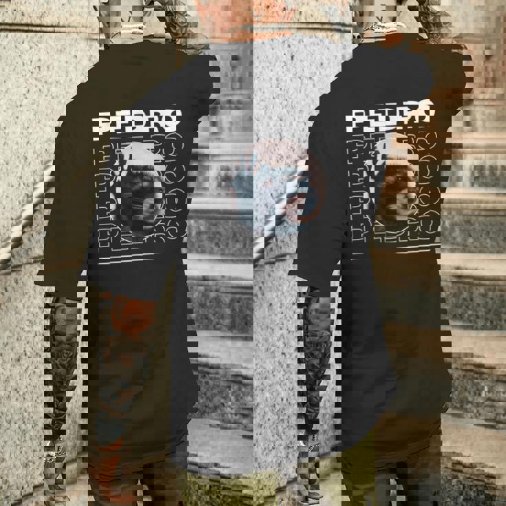 Pedro Raccoon Dancing Meme Men's T-shirt Back Print | Mazezy