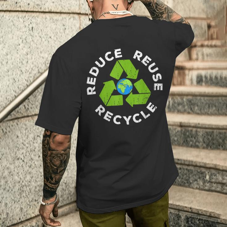 Reduce Reuse Recycle Earth Day 2024 Men's T-shirt Back Print - Seseable