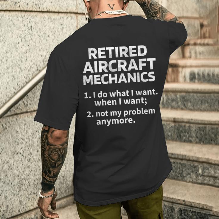 Retired Aircraft Mechanic Definition Retirement Men's T-shirt Back ...