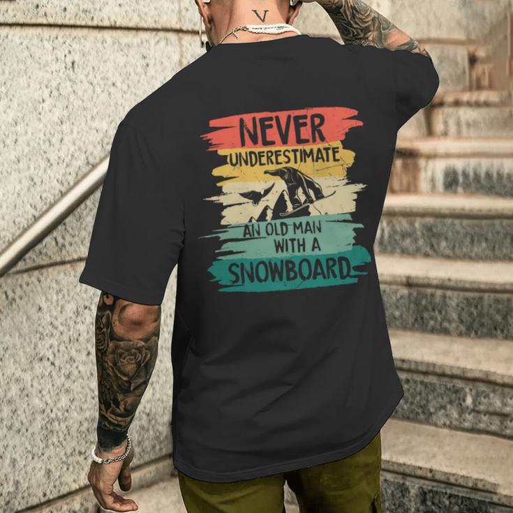 A Snowboard Men's T-shirt Back Print - Seseable