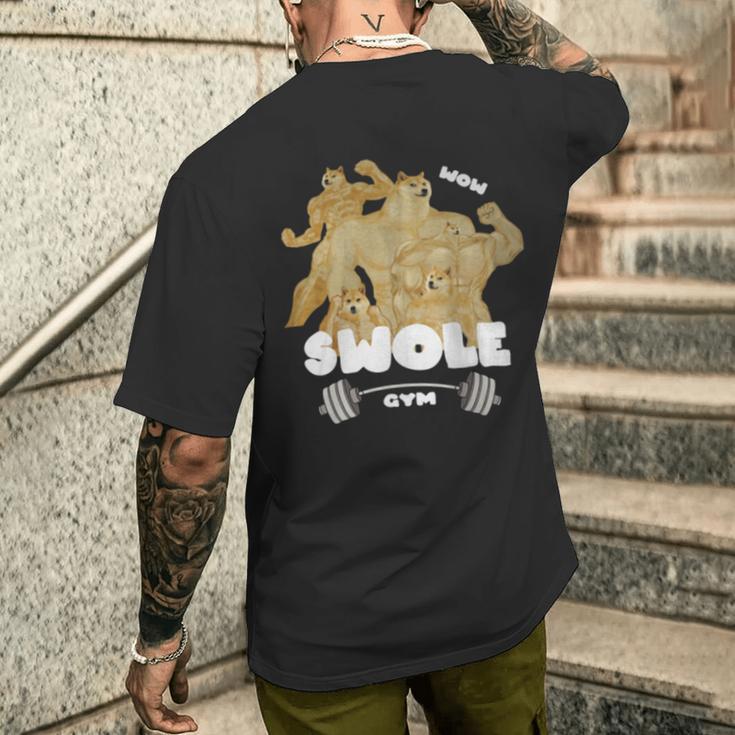 Swole Gym Swole Doge Meme Buff Doge Meme Men's T-shirt Back Print ...