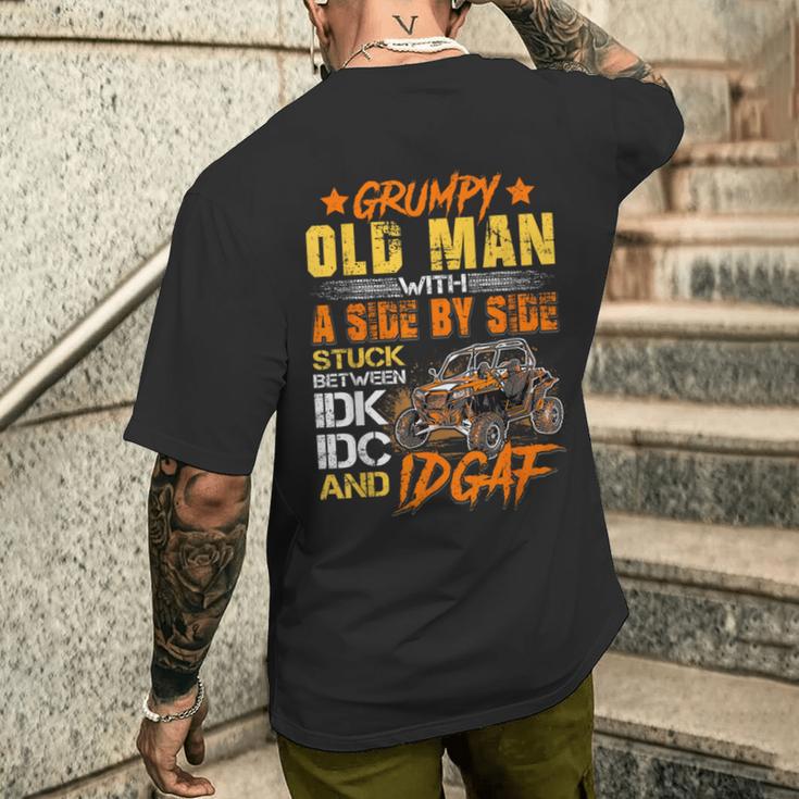 Sxs Utv Grumpy Old Man With Side By Side Men's T-shirt Back Print | Mazezy