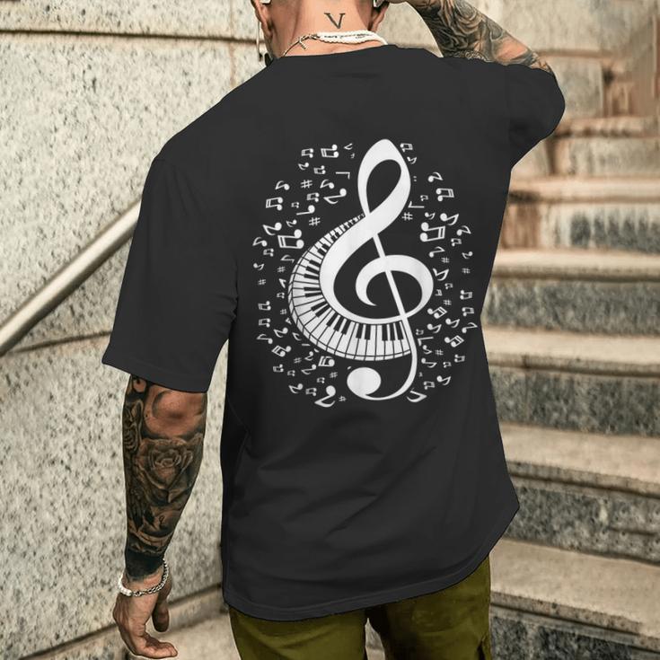 Treble Clef Keyboard Classical Music Notes Pianist Piano Men's T-shirt ...
