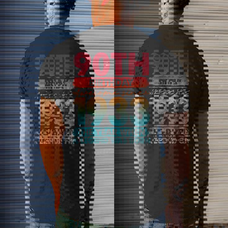 Vintage 1933 90 Year Old Limited Edition 90Th Birthday Men's T-shirt Back Print - Monsterry