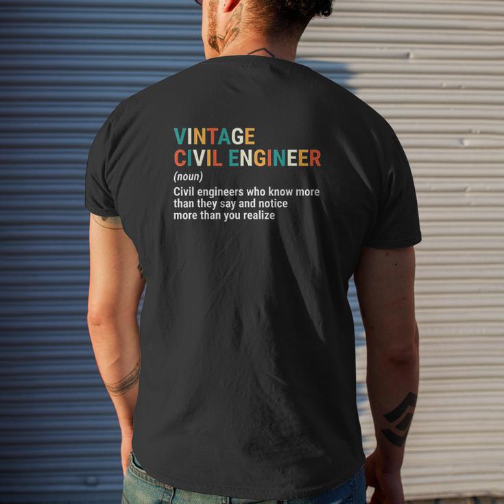 Vintage Civil Engineer Definition Noun Cool Engineering Mens Back Print ...