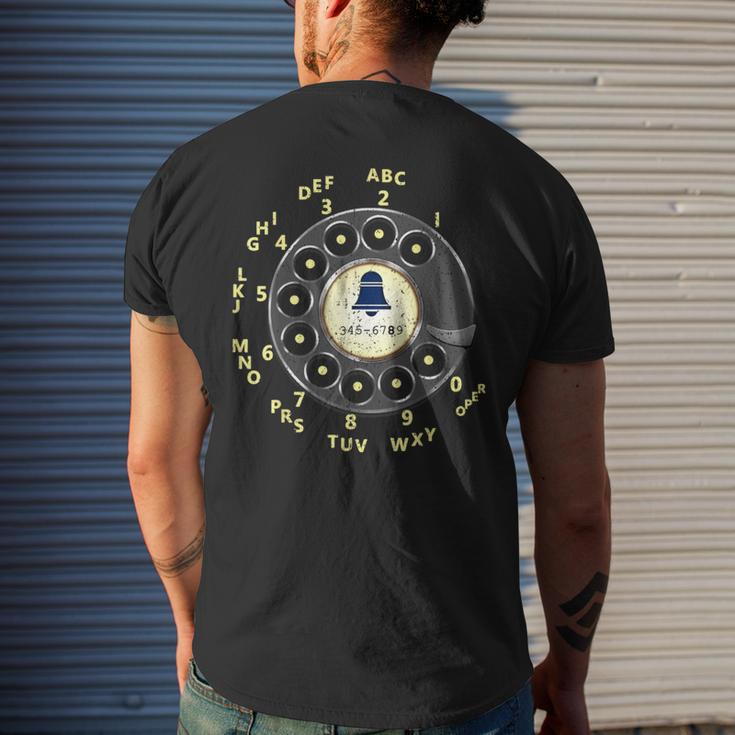 Vintage Retro Rotary Dial Telephone Men's T-shirt Back Print | Mazezy