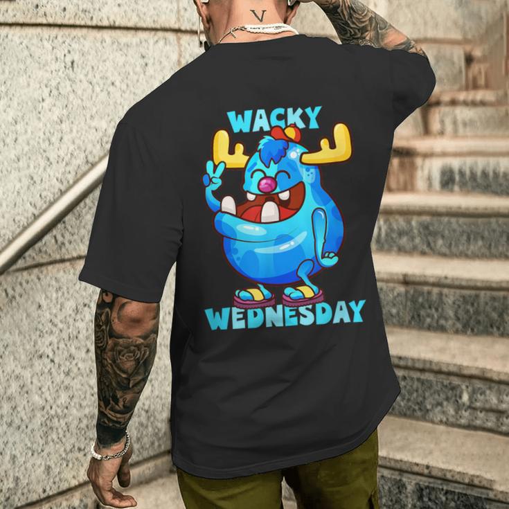 Wacky Wednesday Mismatch Day Men's T-shirt Back Print | Mazezy